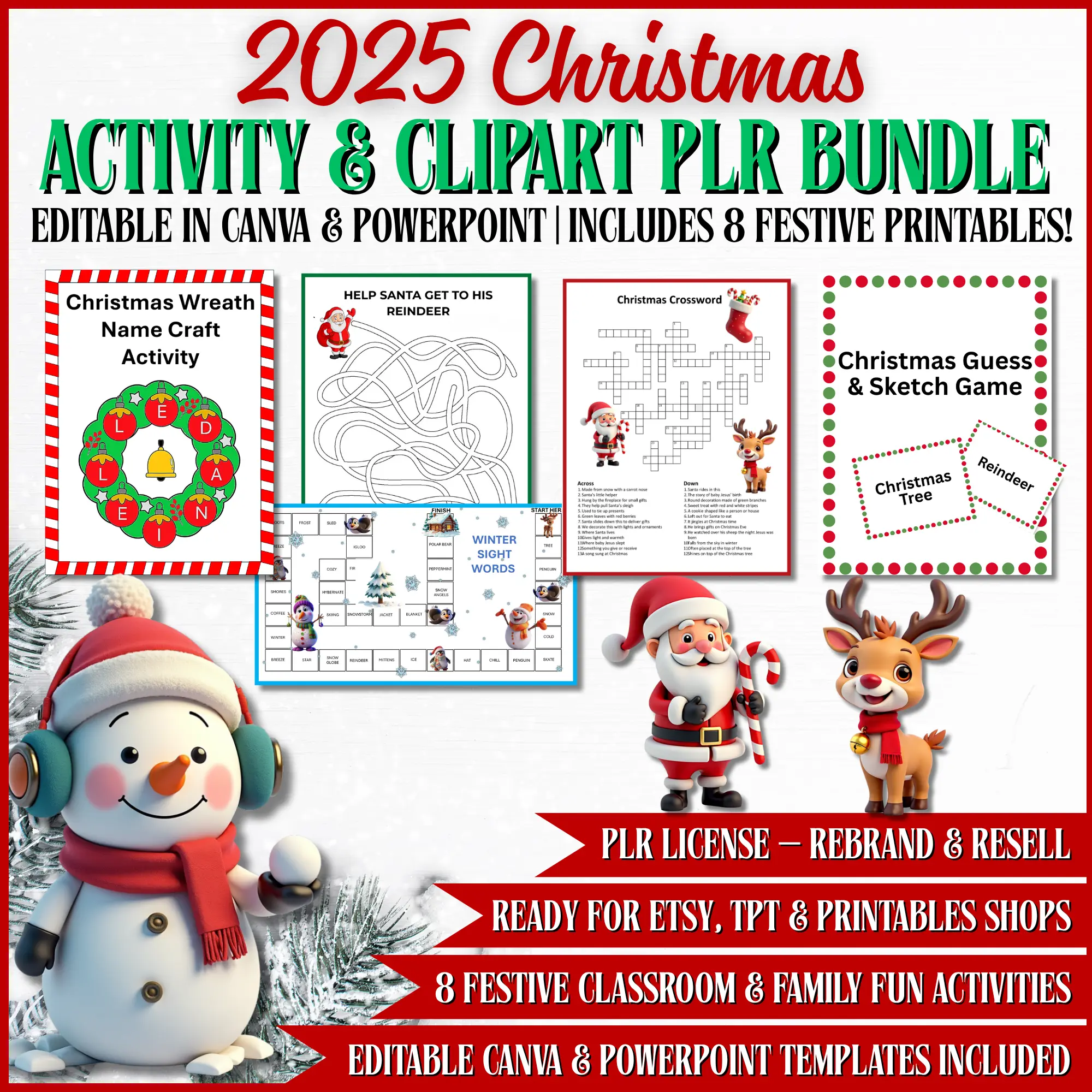 2025 Christmas Activities & Clipart PLR Bundle | Createful Journals
