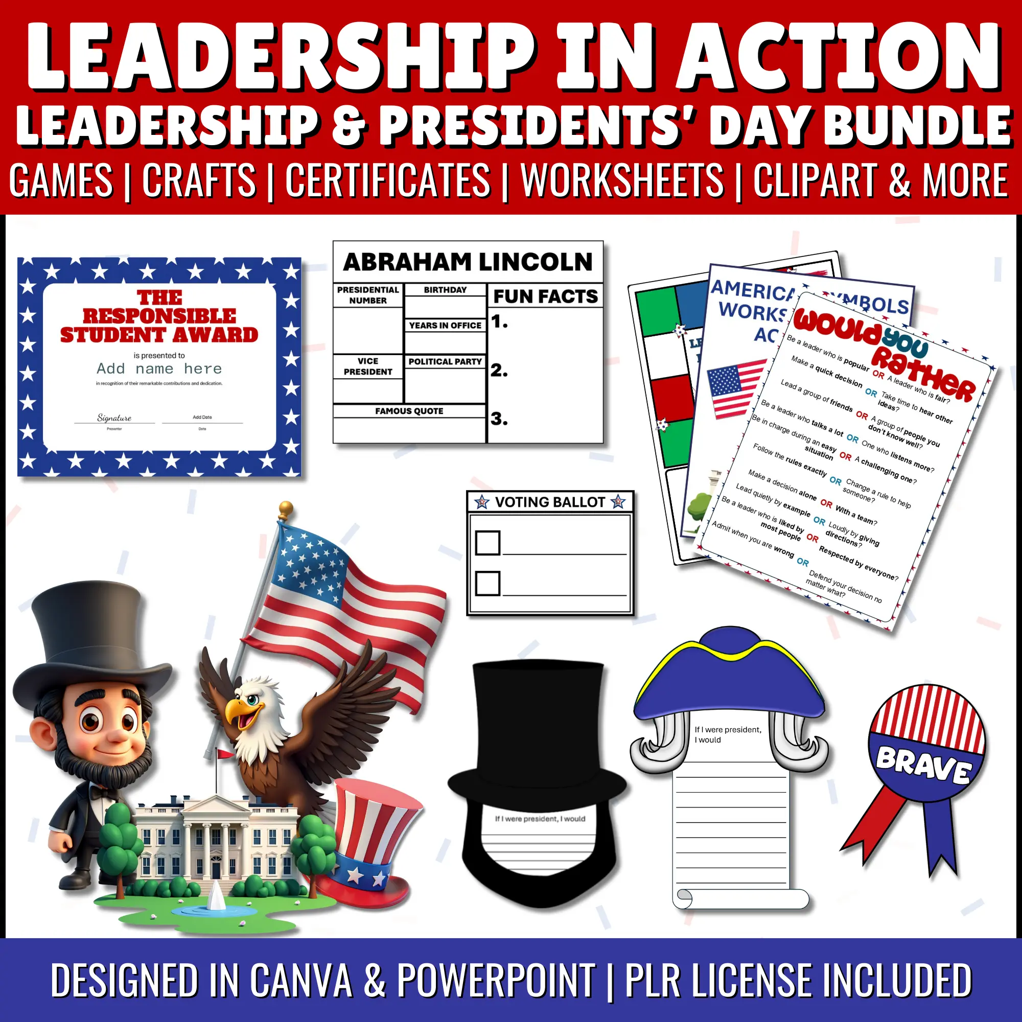 Leadership In Action: Leadership & Presidents Day Bundle | Createful ...